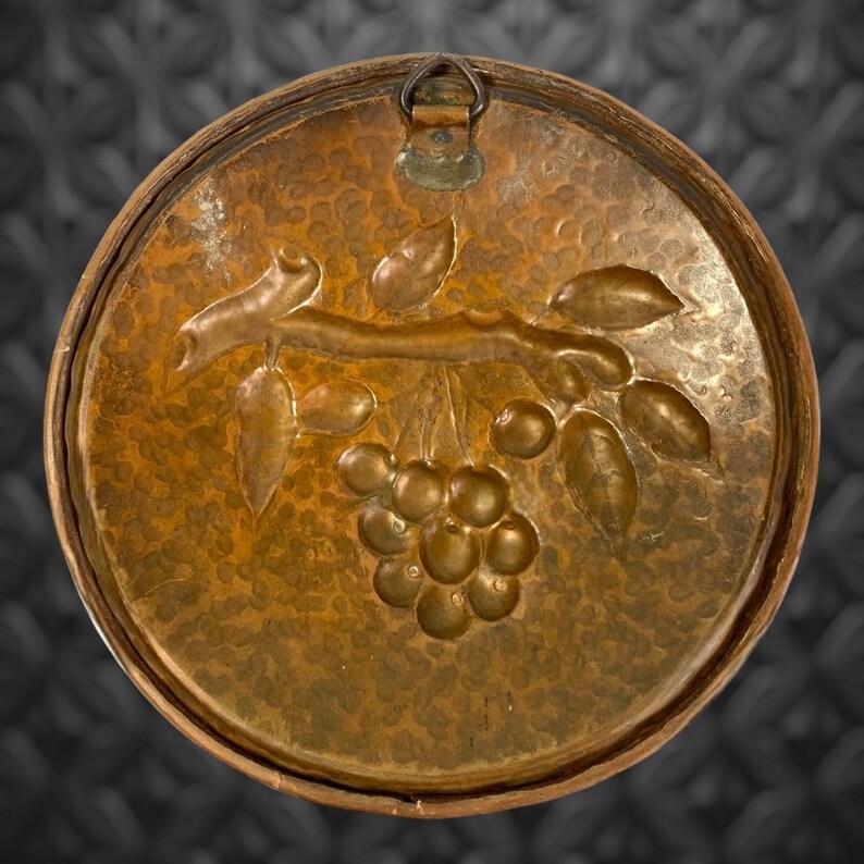 Antique Hammered Solid Copper Convex Wall Hanging Plate Mold Hand ...