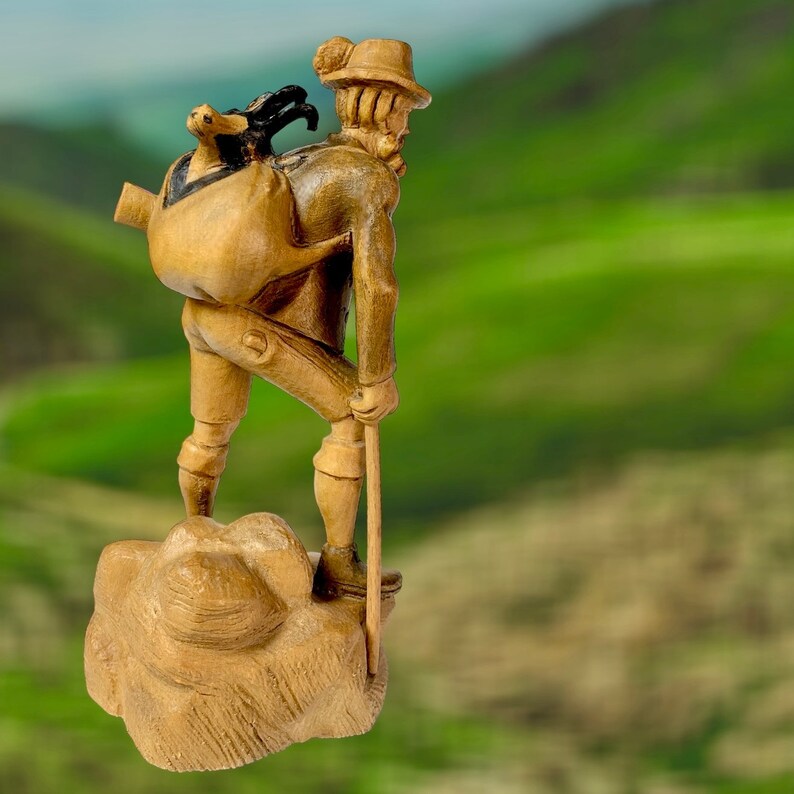 Vintage Hand Carved Wood Sculpture Goat Herd Statue Signed Jack ...