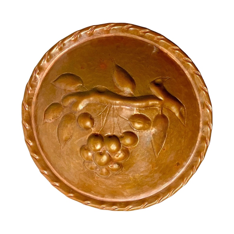 Antique Hammered Solid Copper Convex Wall Hanging Plate Mold Hand ...