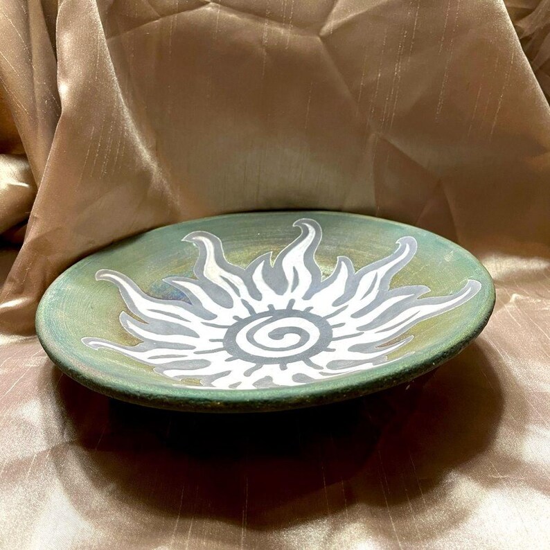 Raku Spiral Sun Clay Bowl Signed by Jeremy Diller - Etsy