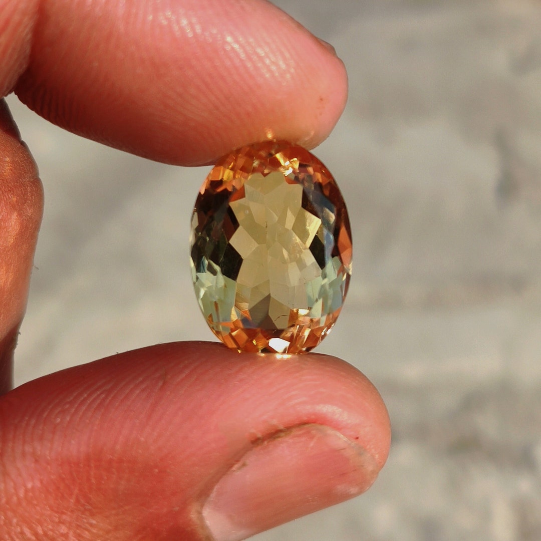 Natural Citrin Oval Cutstone. 11x16 Mm. Loop Clean Faceted Oval. Gem ...