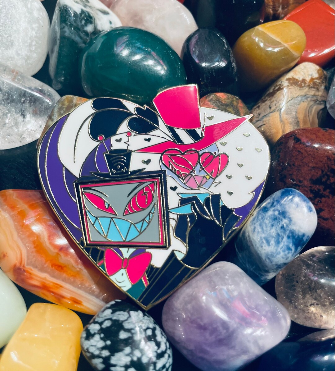 Hazbin Hotel Vox and Valentino Valentines Day Hard Enamel Pins - Etsy
