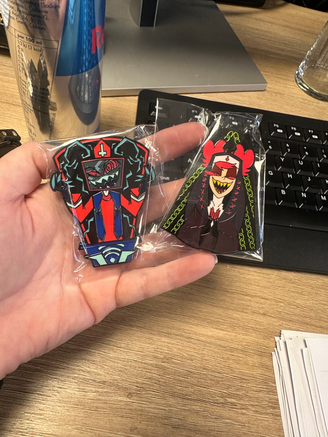 Unofficial Hazbin Hotel Priest Vox and Nun Alastor Enamel Pin Bage - Etsy