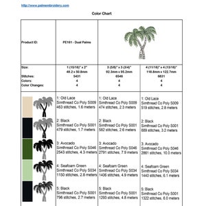 Dual Palms Embroidery Design Files - Etsy