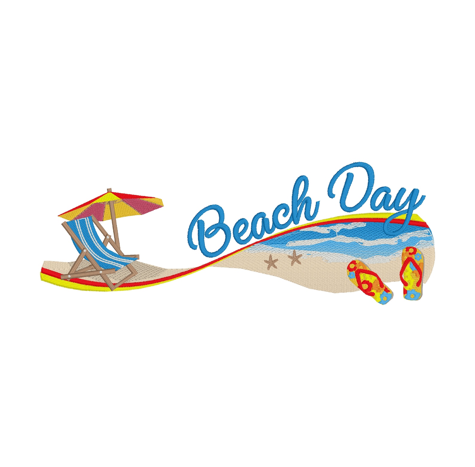 Beach Day Machine Embroidery Design Files - Etsy
