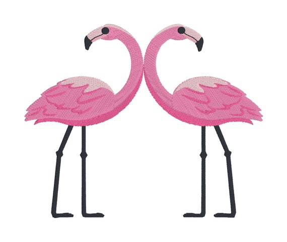 Flamingo Duo Machine Embroidery Design Files - Etsy
