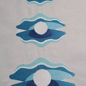 Oyster Shell With Pearl Machine Embroidery Design - Etsy