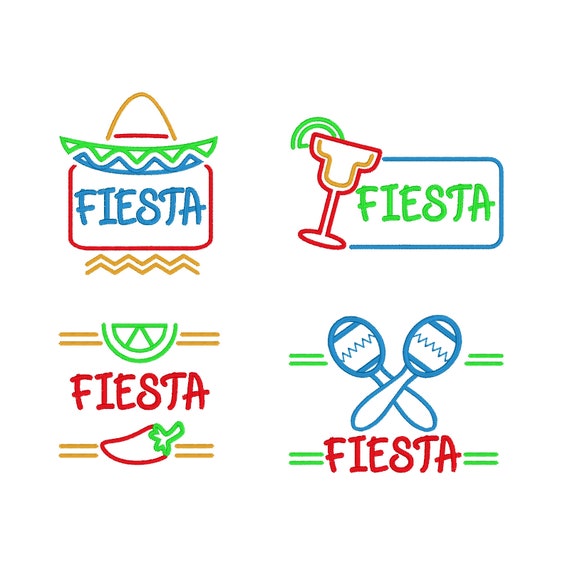 Fiesta Design Bundle Machine Embroidery Design Files | Etsy