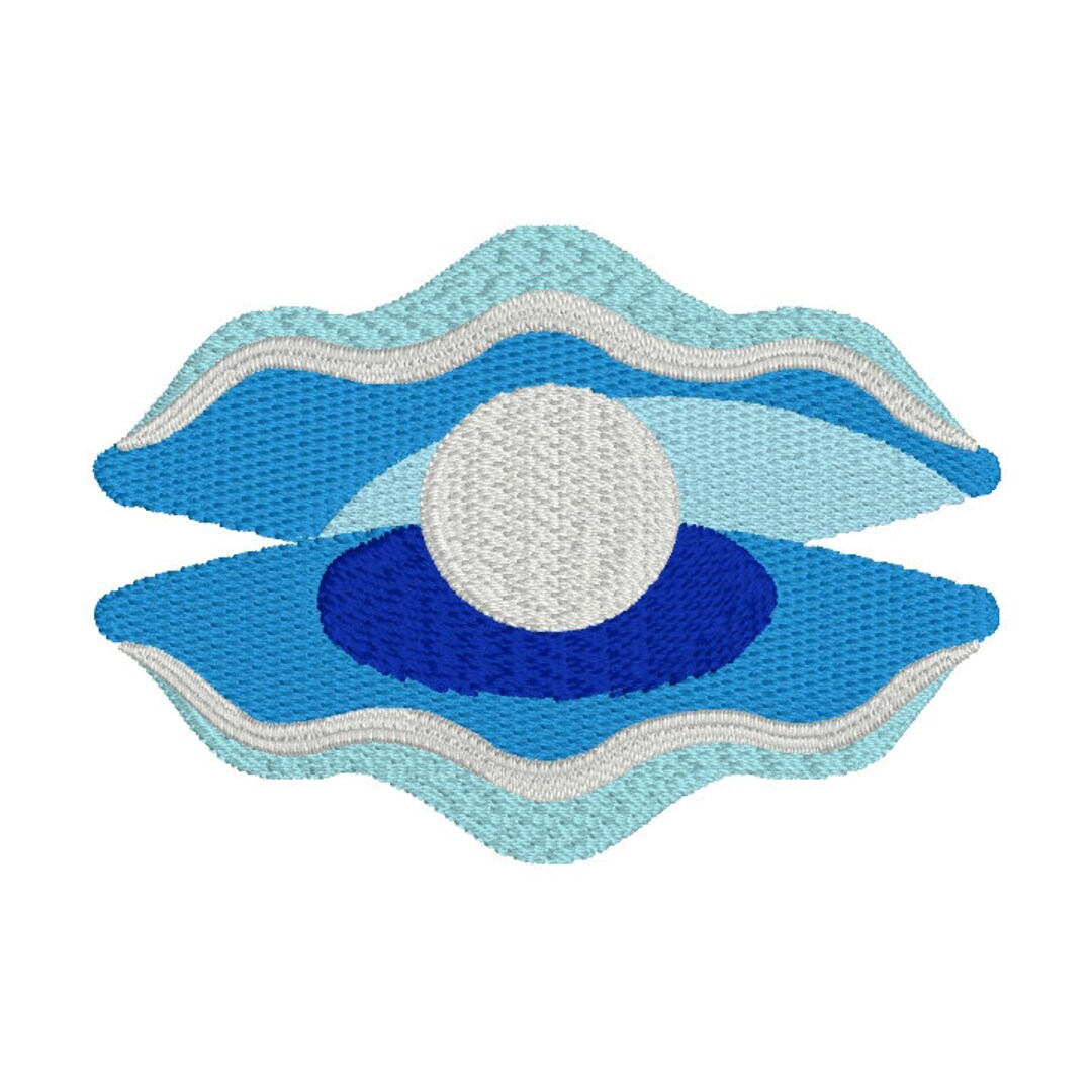 Oyster Shell With Pearl Machine Embroidery Design - Etsy