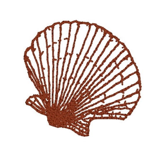 Scallop Shell Machine Embroidery Design | Etsy
