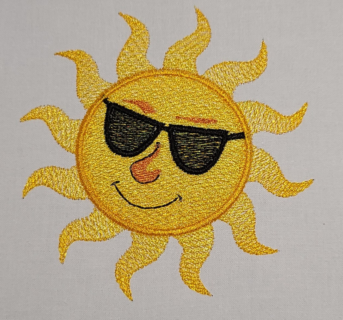 Shady Sun Machine Embroidery Design - Etsy