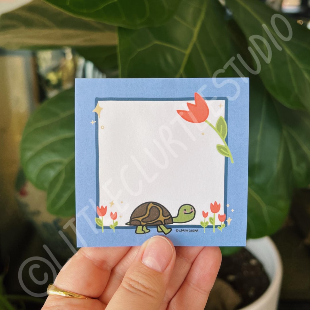 Tulip Garden Turtle Sticky Notepad - Etsy