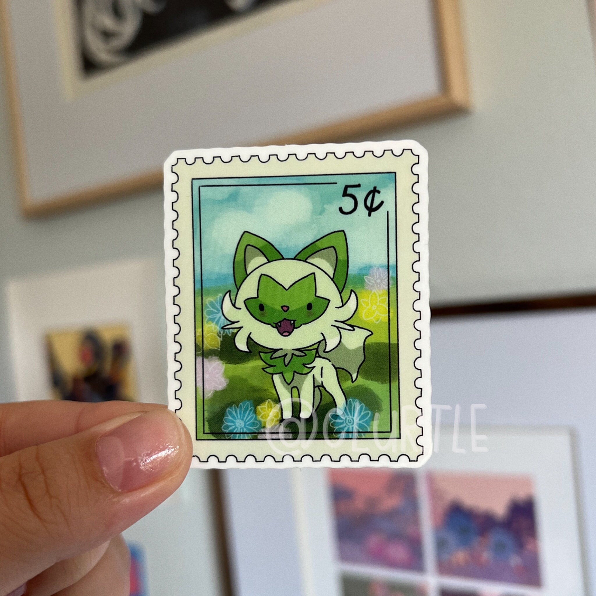 Paldea Pals Postage Stamp Die Cut Stickers Sprigatito, Fuecoco, Quaxly ...