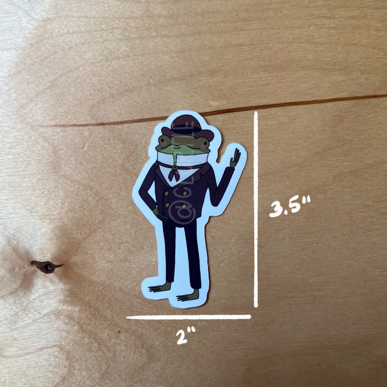 Dapper Frog Die Cut Sticker - Etsy