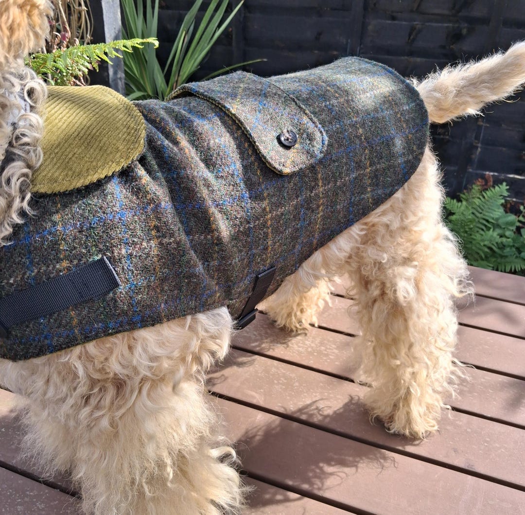 British Wool Dog Coat: Tweed Check,corduroy Lined.handmade UK - Etsy