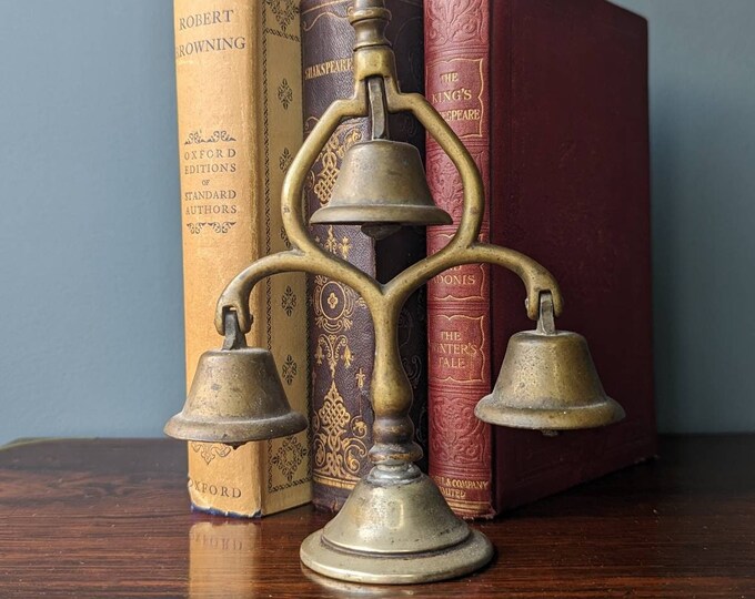 Antique Triple Terret Bell / Shire Horse Bells - Mounted / on a Stand ...