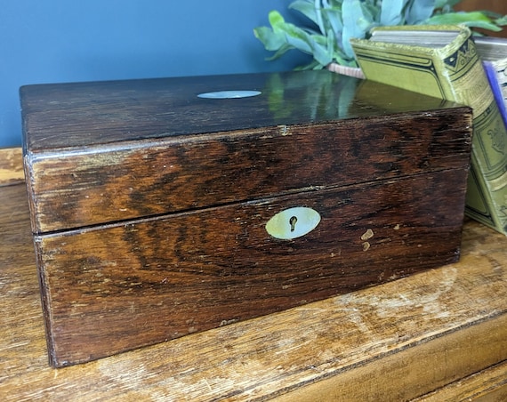 Antique Victorian Box w Mother of Pearl Inlay - MOP B… - Gem