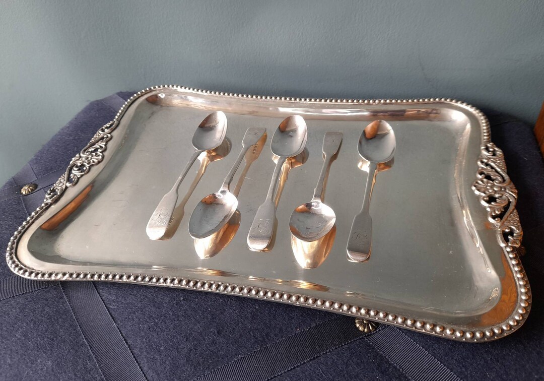 Victorian Silver Spoon Set by Charles Boyton - Fiddle Back / Antique ...