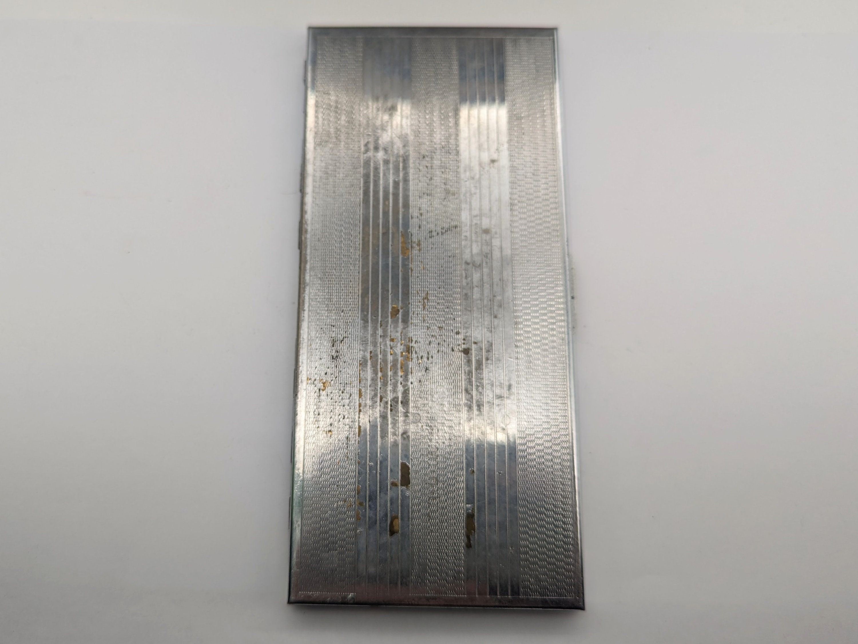 Long Cigarette Case Chromium Plated With Metal Holder Push Button ...