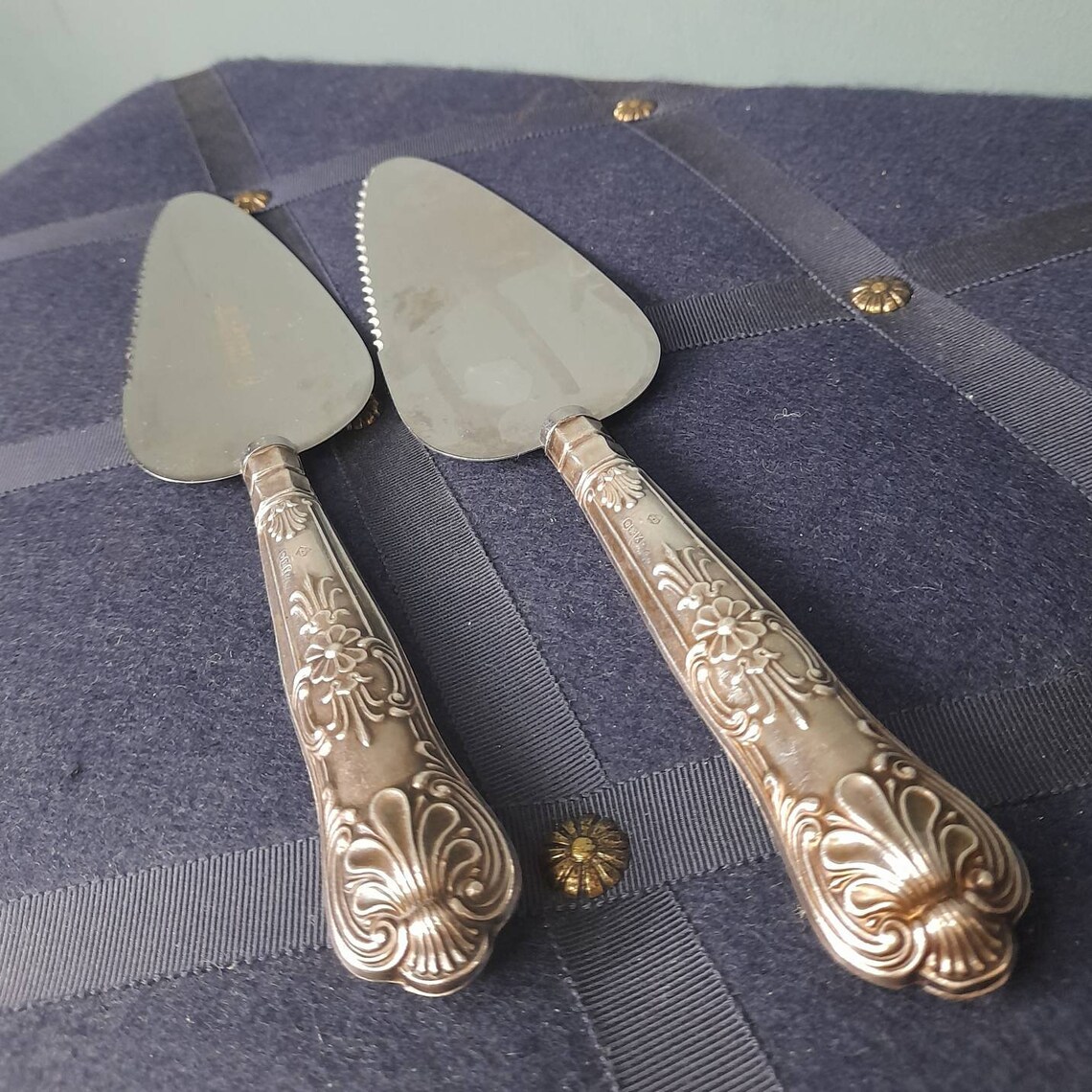 Two Vintage Sterling Silver Handled Pie Servers / Cake Slicers ...