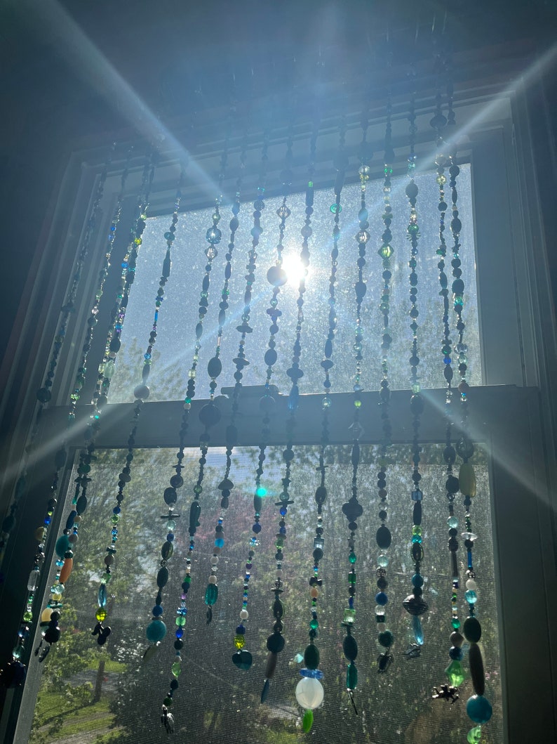 Handmade Beaded Window Curtain - Etsy