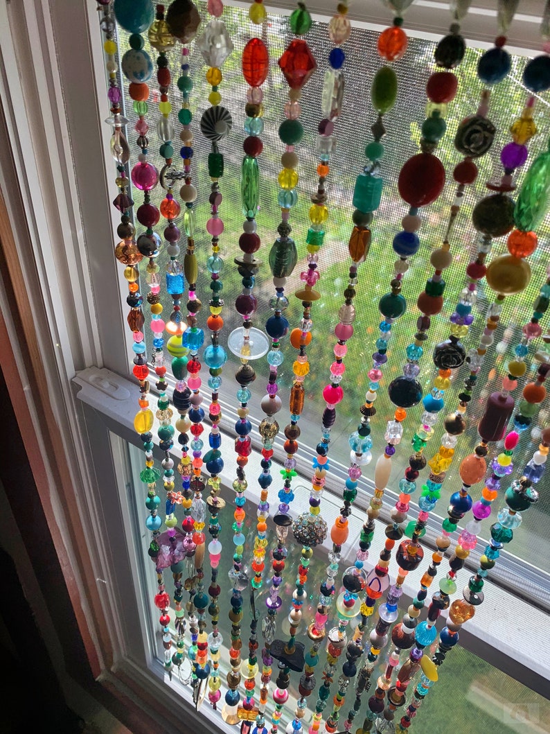 Handmade Beaded Window Curtain - Etsy