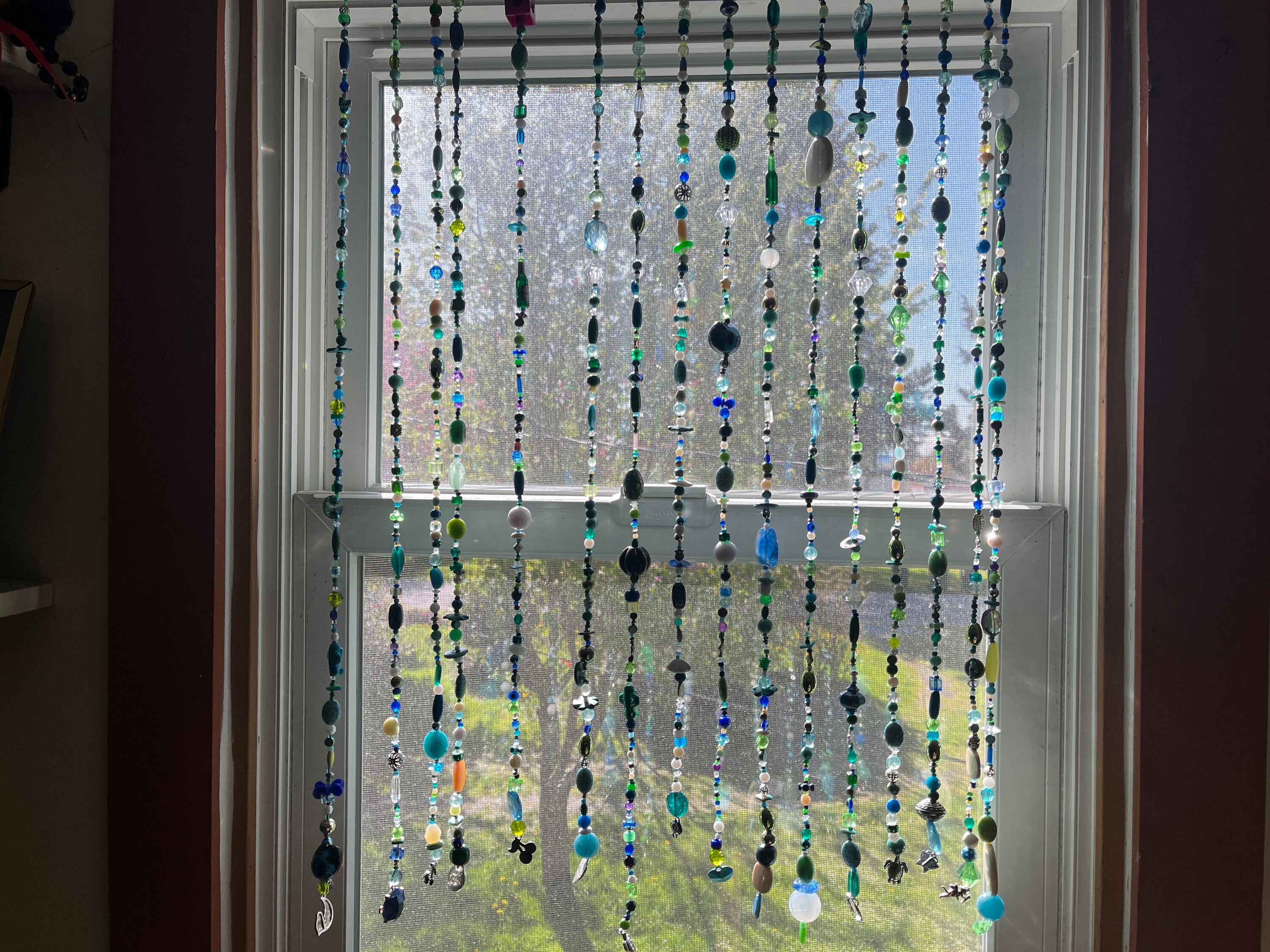 Handmade Beaded Window Curtain - Etsy
