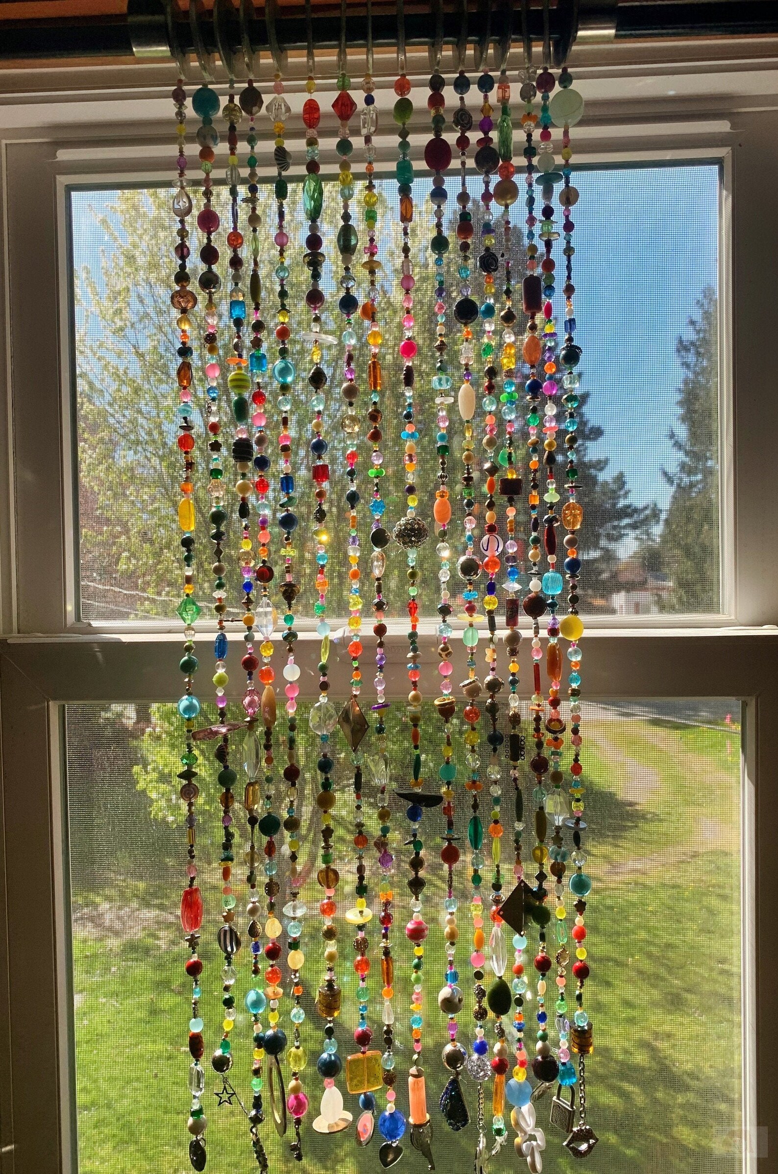 Handmade Beaded Window Curtain - Etsy