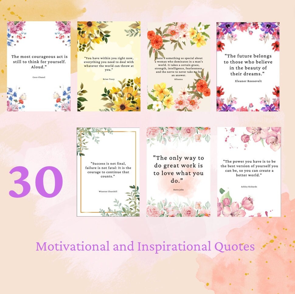 Motivational/ Inspirational Flashcard Quotes for Successful Women - Etsy