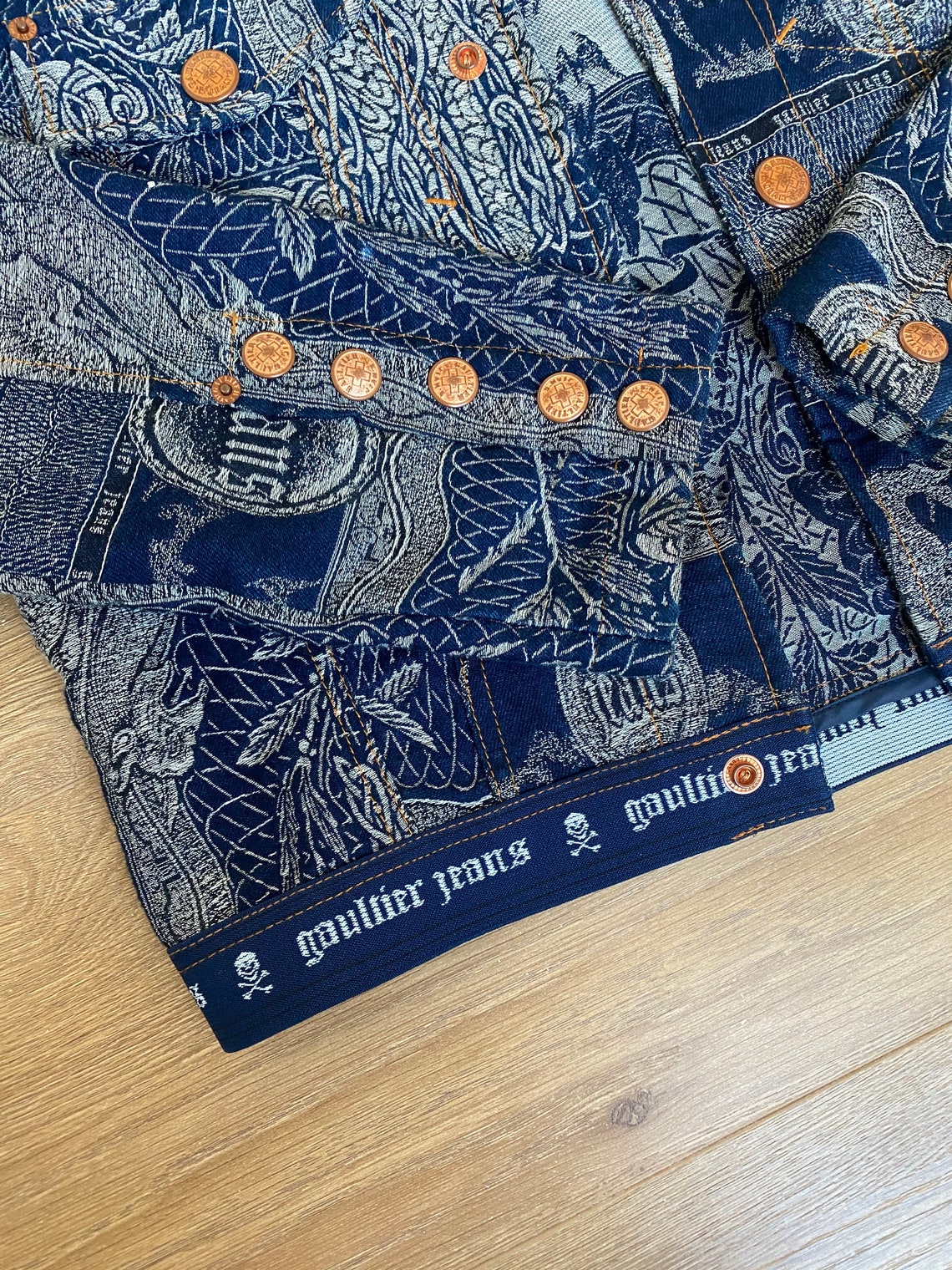 Gaultier Very Rare Dragon Jacquard Denim Jacket | Etsy