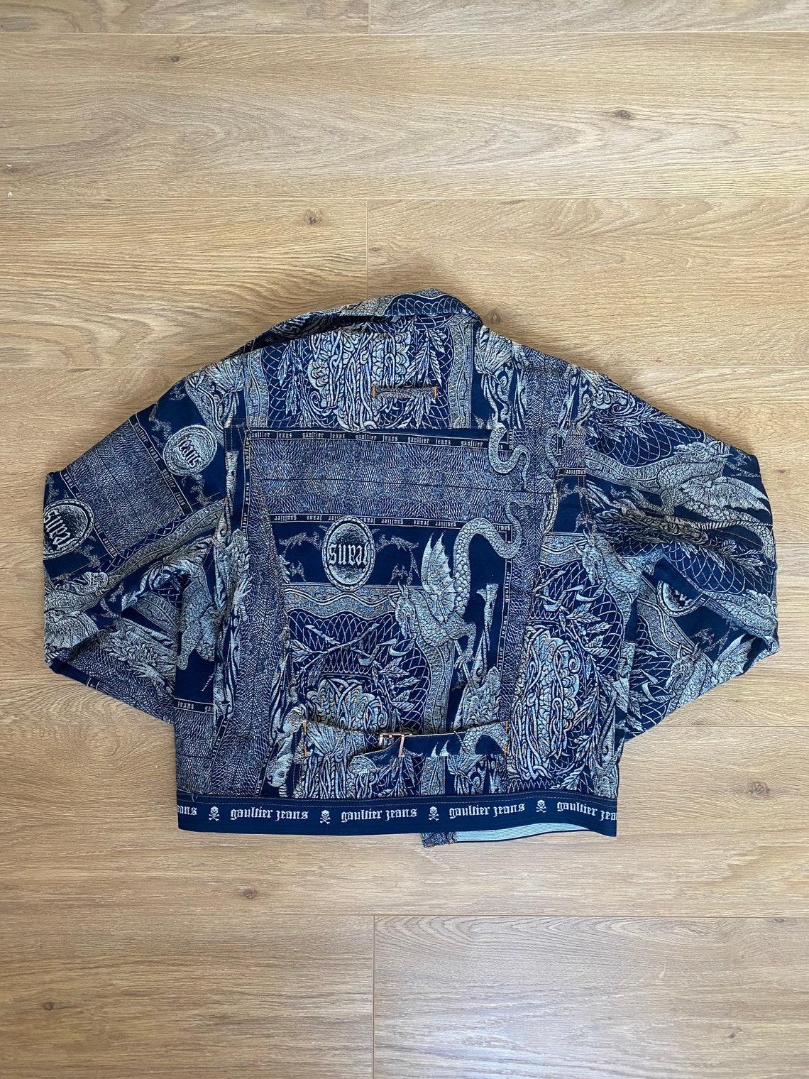 Gaultier Very Rare Dragon Jacquard Denim Jacket - Etsy