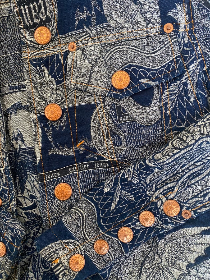 Gaultier Very Rare Dragon Jacquard Denim Jacket - Etsy