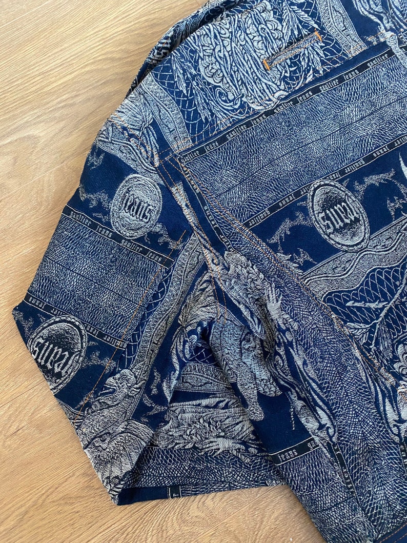 Gaultier Very Rare Dragon Jacquard Denim Jacket - Etsy