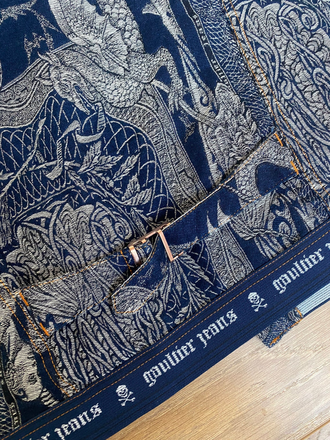 Gaultier Very Rare Dragon Jacquard Denim Jacket | Etsy