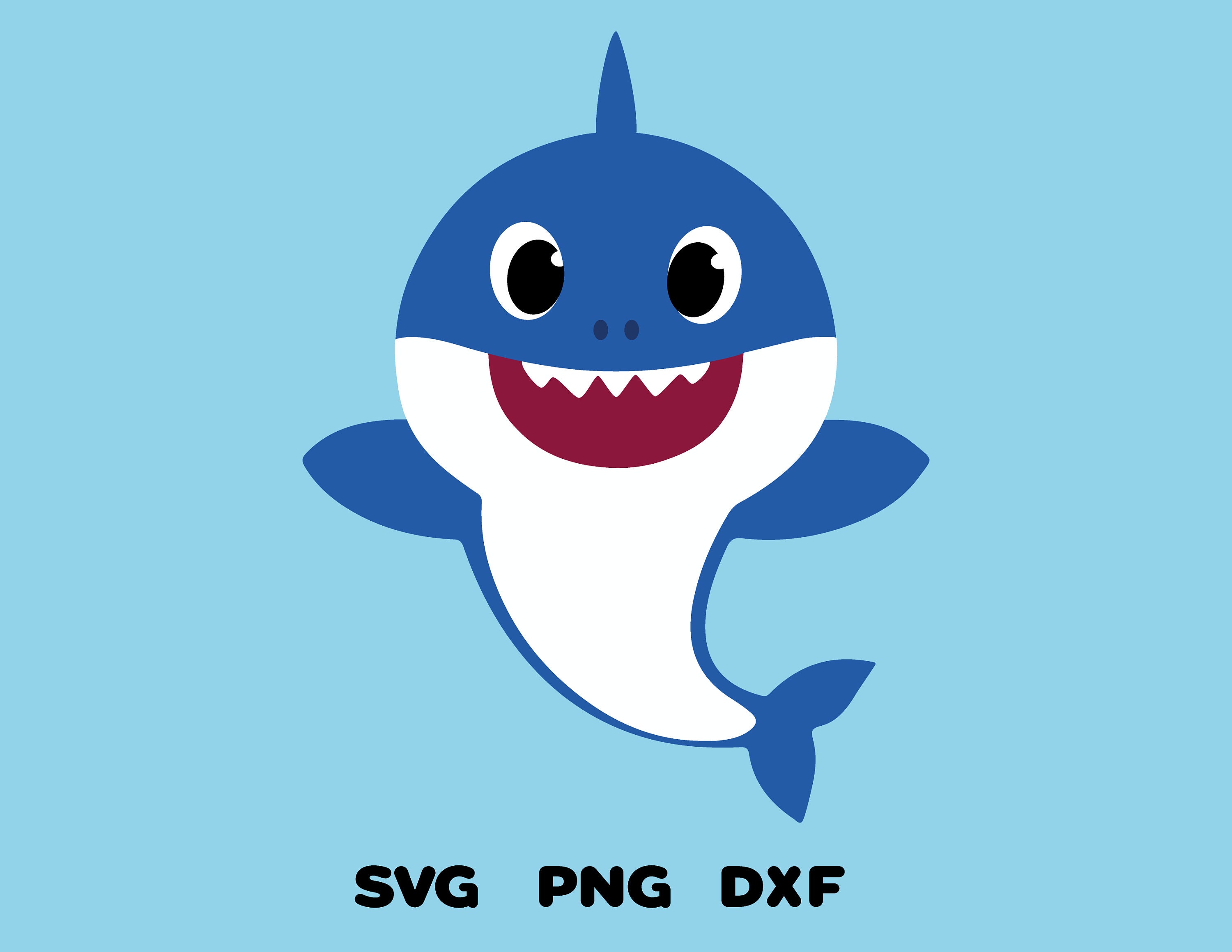 Papá Tiburón Svg Calcomanía de Tiburón Bebé SVG PNG DXF | Etsy