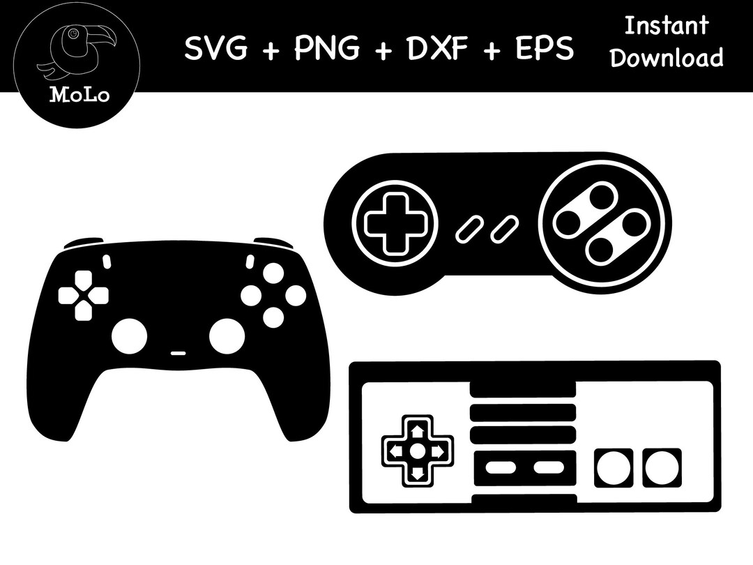 Console Controller Svg Game Controler Decal PNG DXF - Etsy