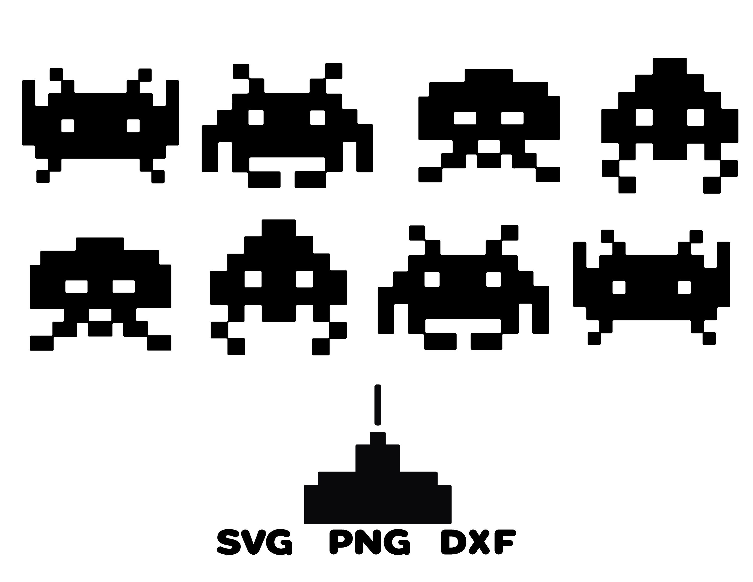 Space Invaders Svg Invaders SVG PNG DXF Cricut | Etsy