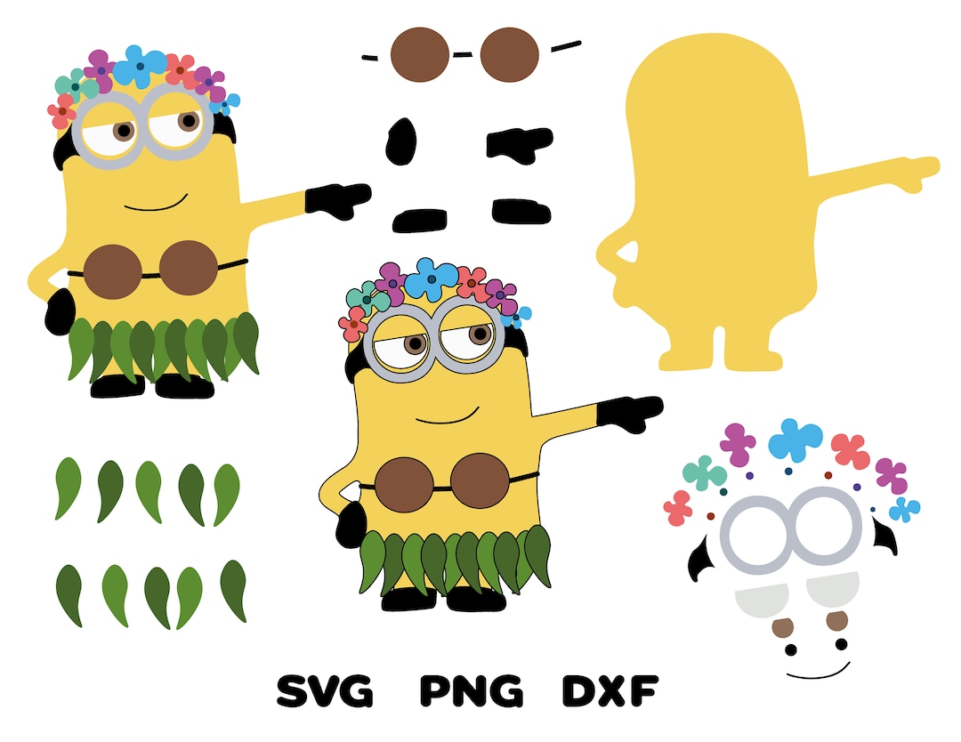Hawaiian Minion SVG: Layered Decal, PNG, DXF (digital Download) - Etsy