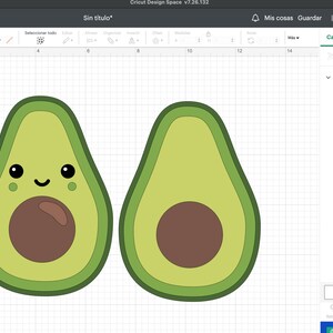 Aguacate Svg en capas, Aguacate Kawaii, EPS PNG, DXF - Etsy México