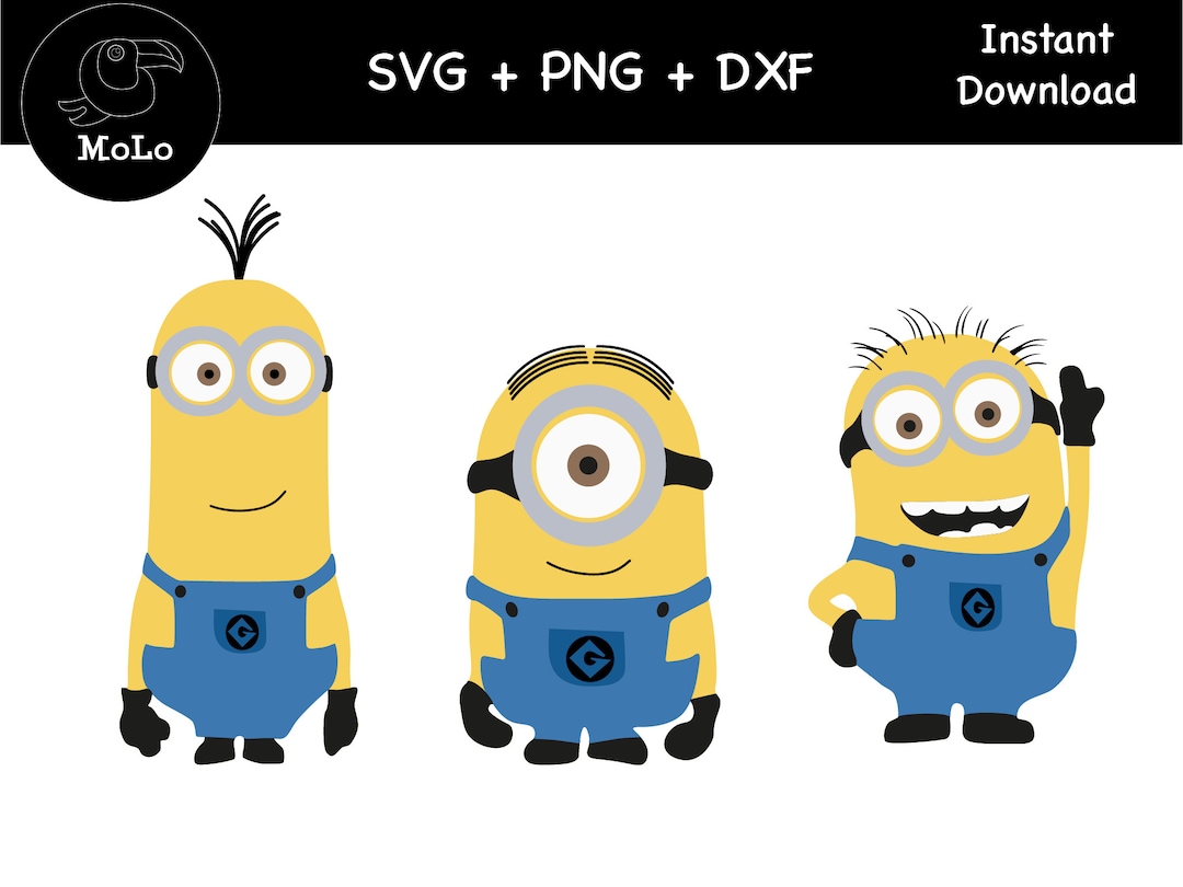 Pack Minions Svg Layered, Stuart, Kevin, Tom, Decal, SVG, PNG, DXF - Etsy
