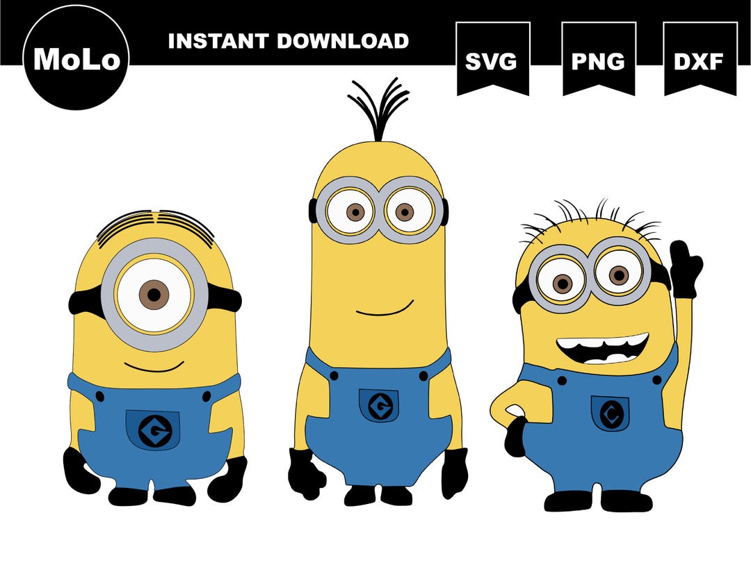 Pack Minions Svg Layered, Stuart, Kevin, Tom, Decal, SVG, PNG, DXF - Etsy