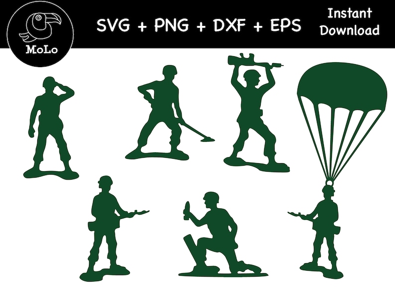Toy Army Soldiers Svg Soldiers Decal SVG PNG DXF Plastic - Etsy