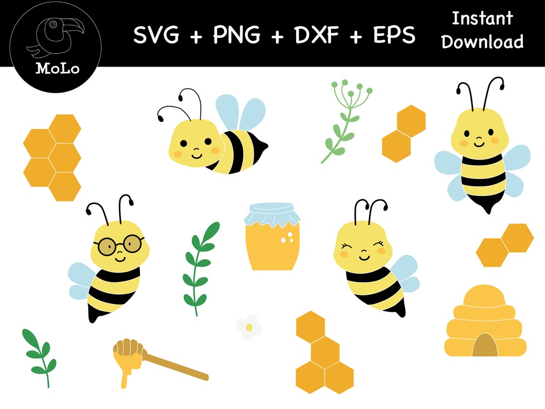 Bee Kawaii Svg Layered, Cute Bees Cricut, Bee Clipart - Etsy