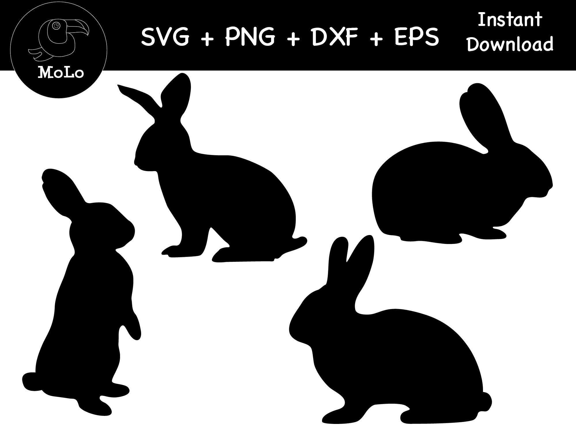 Black And White Rabbit Clipart