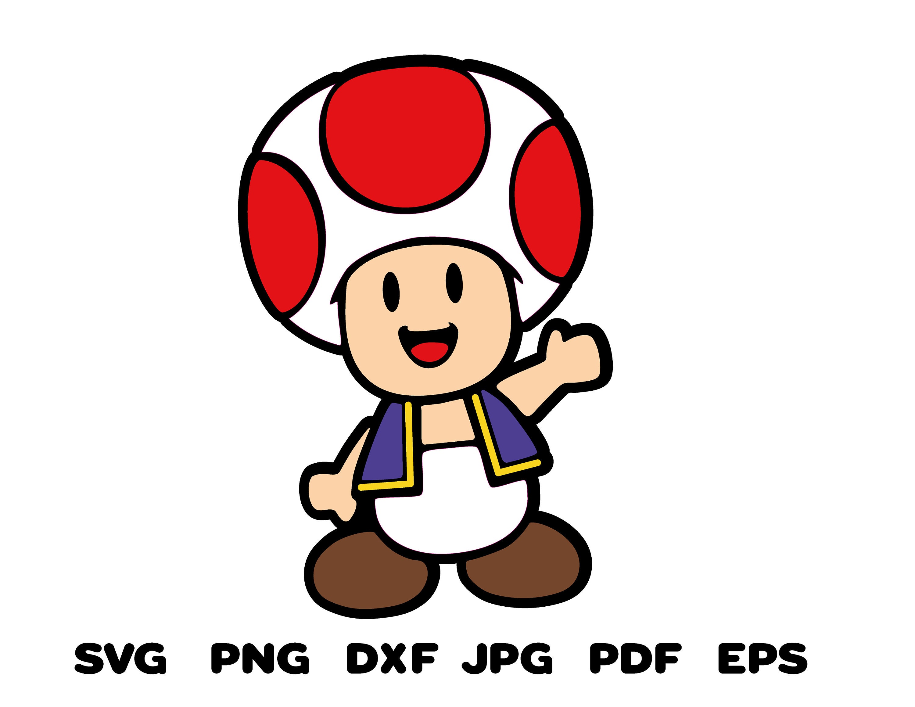 Super Mario Toad SVG PNG DXF Cricut Stickers | Etsy
