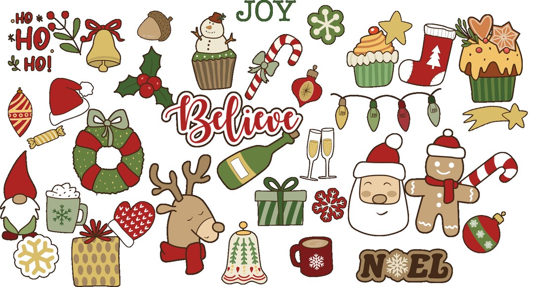 Pegatinas Digitales De Navidad, Png, Goodnotes Precropped, Planificador ...