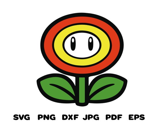 Super Mario Fire Flower SVG PNG DXF Cricut Pegatinas | Etsy