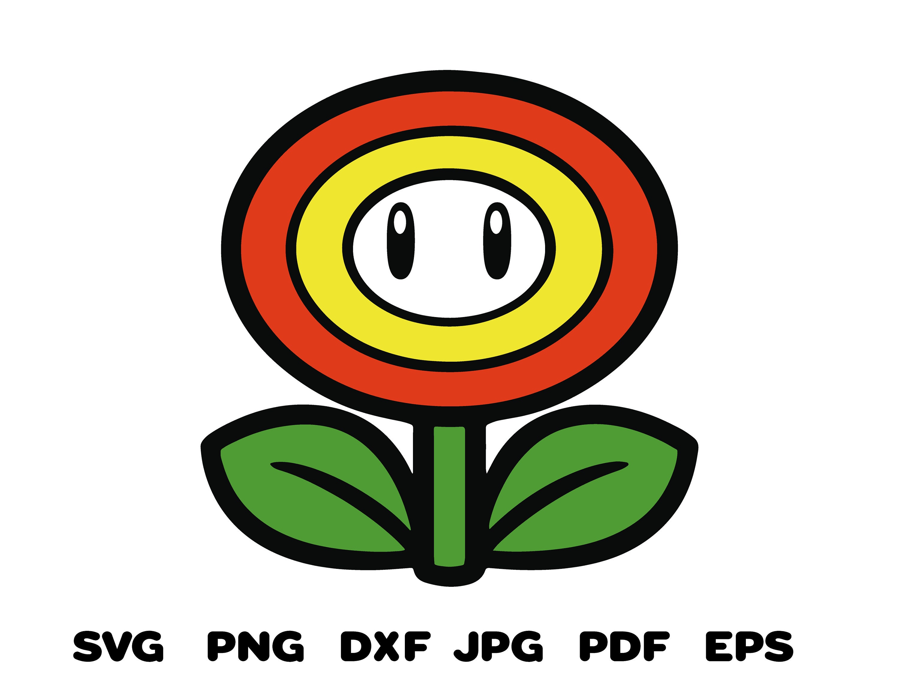 Super Mario Fire Flower SVG PNG DXF Cricut Pegatinas | Etsy