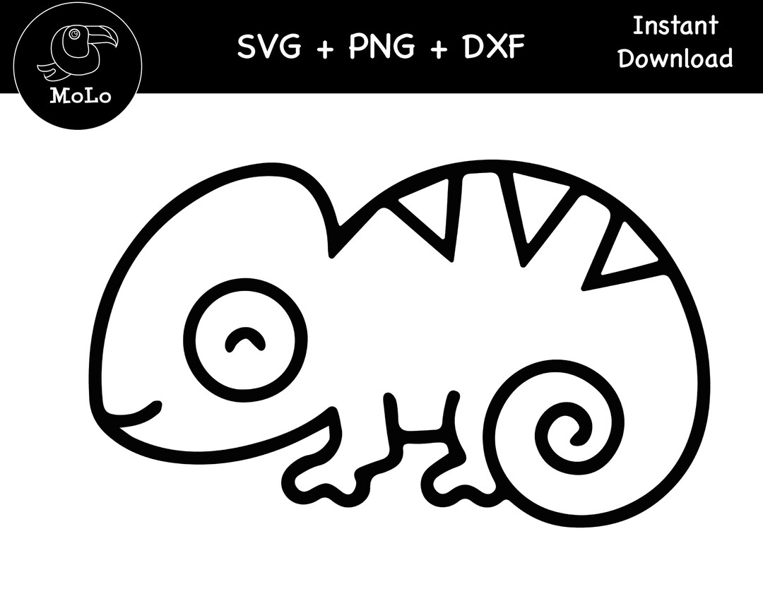 Chameleon Silhouette SVG: Reptile Clip Art (PNG, DXF) - Etsy