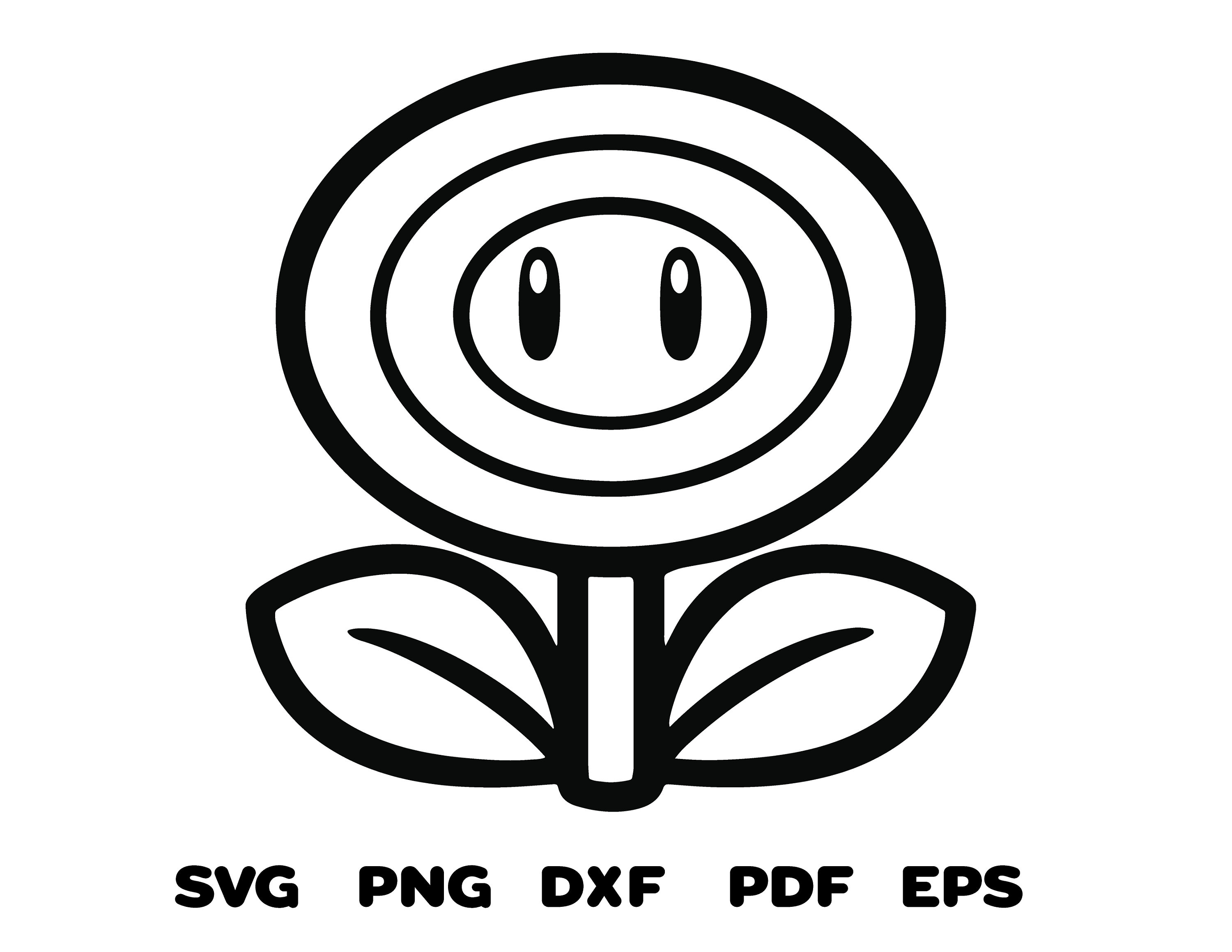 Super Mario Feuer Blume Feuer Blume Umriss SVG PNG DXF | Etsy